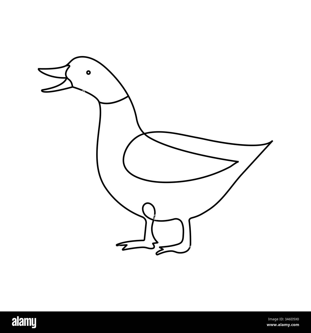 Duck continuous one line drawing of Animal Pets love concept abstract ...