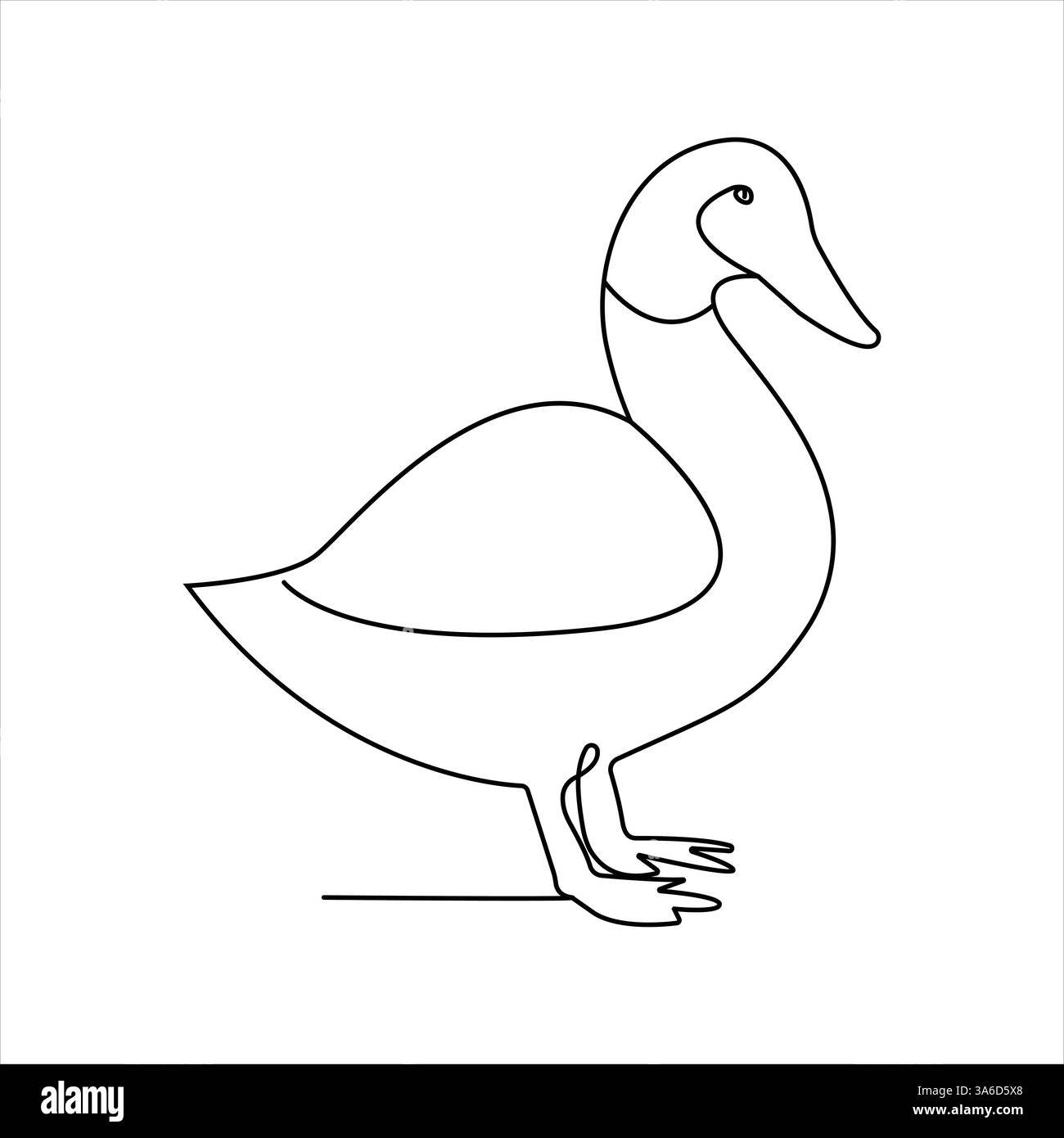 Duck continuous one line drawing of Animal Pets love concept abstract ...