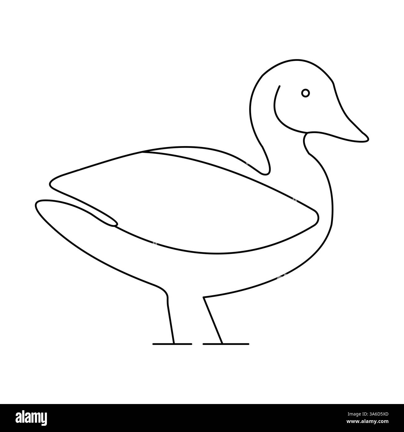 Duck continuous one line drawing of Animal Pets love concept abstract ...
