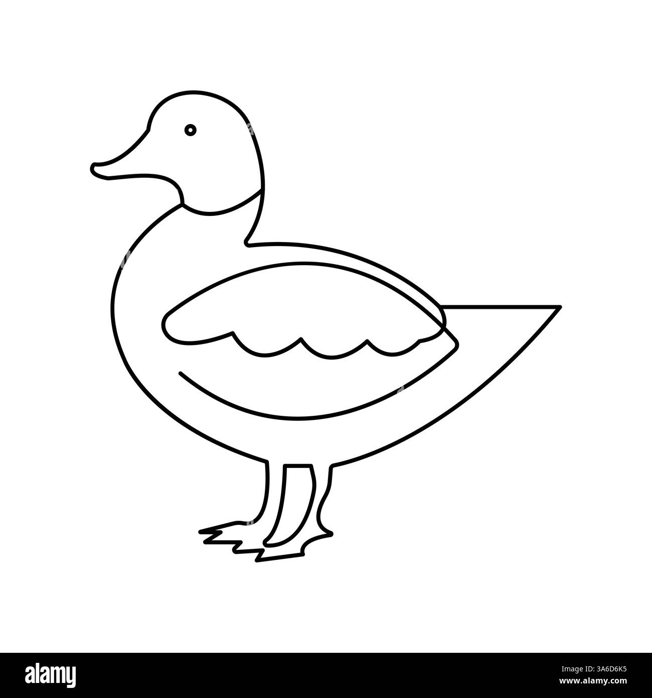 Duck continuous one line drawing of Animal Pets love concept abstract ...