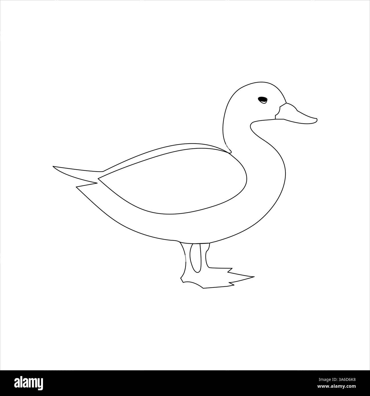 Duck continuous one line drawing of Animal Pets love concept abstract ...
