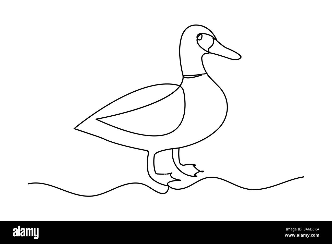 Duck continuous one line drawing of Animal Pets love concept abstract ...