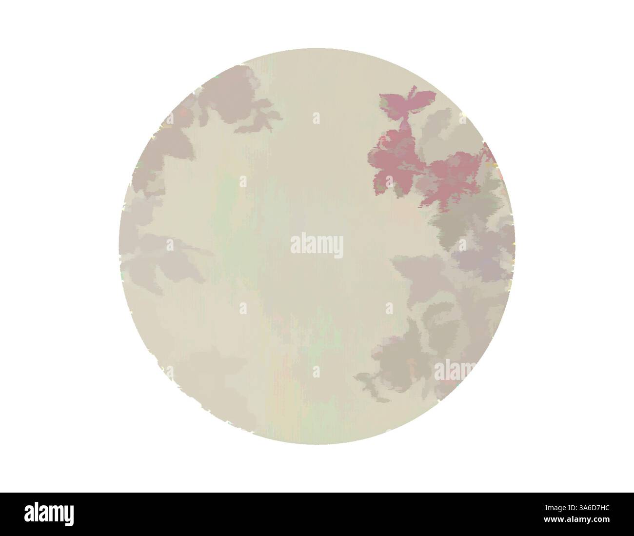A soft, circular design featuring delicate floral silhouettes in muted ...