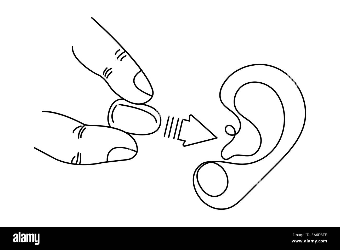 Human ear continuous line art drawing of outline vector icon with white background Stock Vector ...