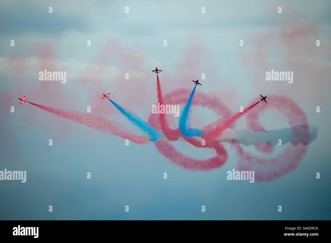 RAF's Red Arrows performing their Infinity Break at Sidmouth Regatta ...