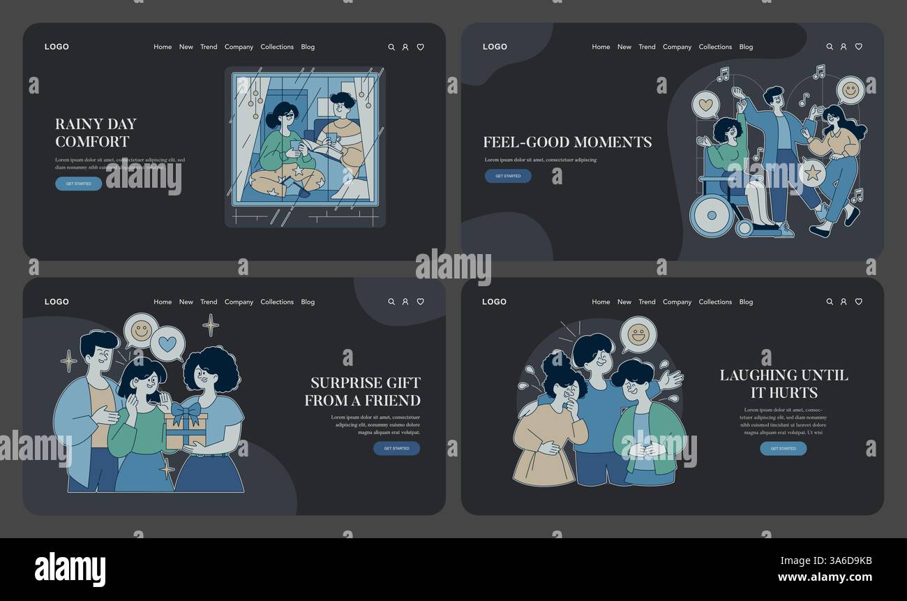 Feel-good moments celebration illustrated with diverse individuals ...