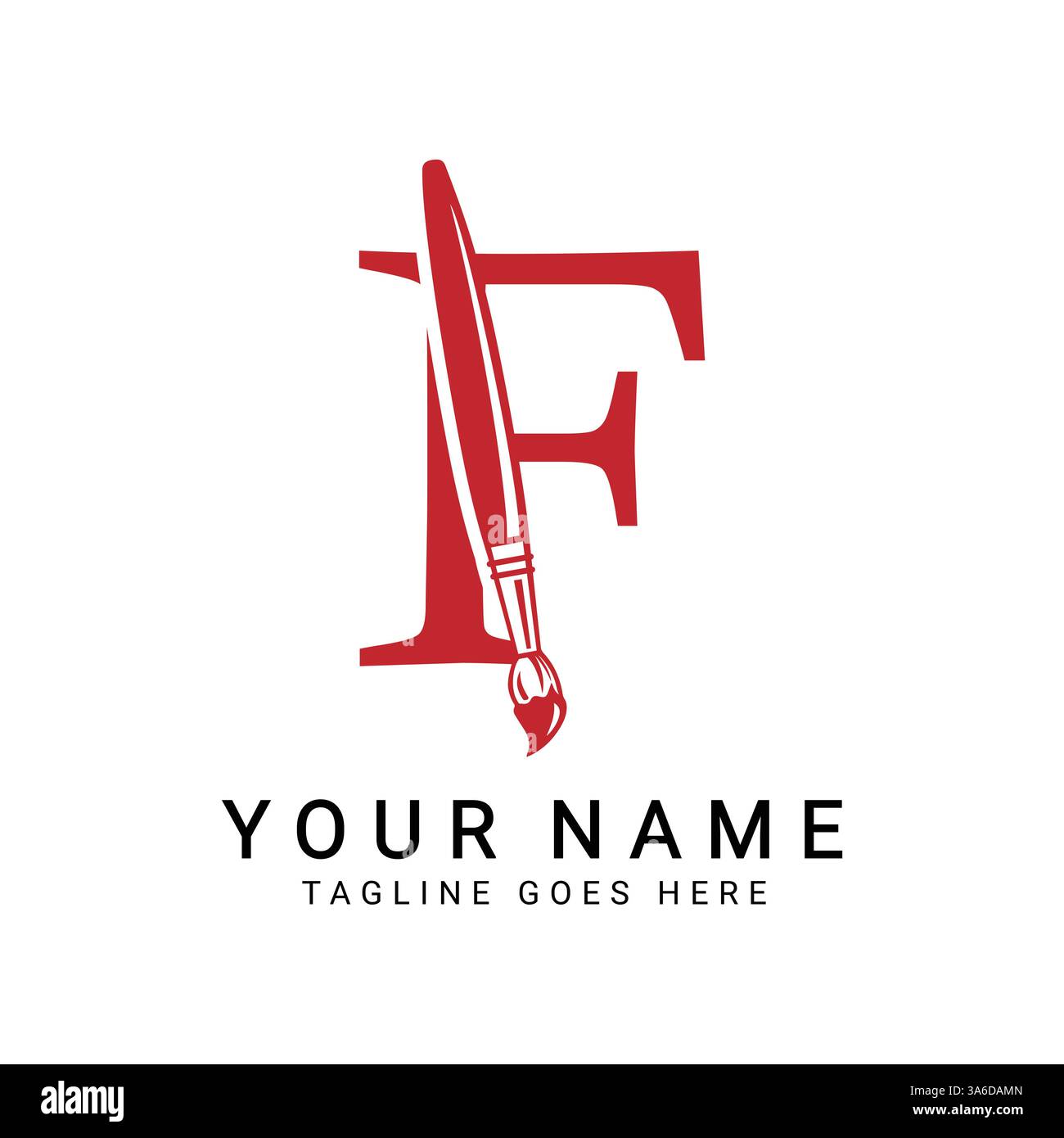 Letter F Painting Brush Logo Design. Alphabet F Painting Artist Icon ...