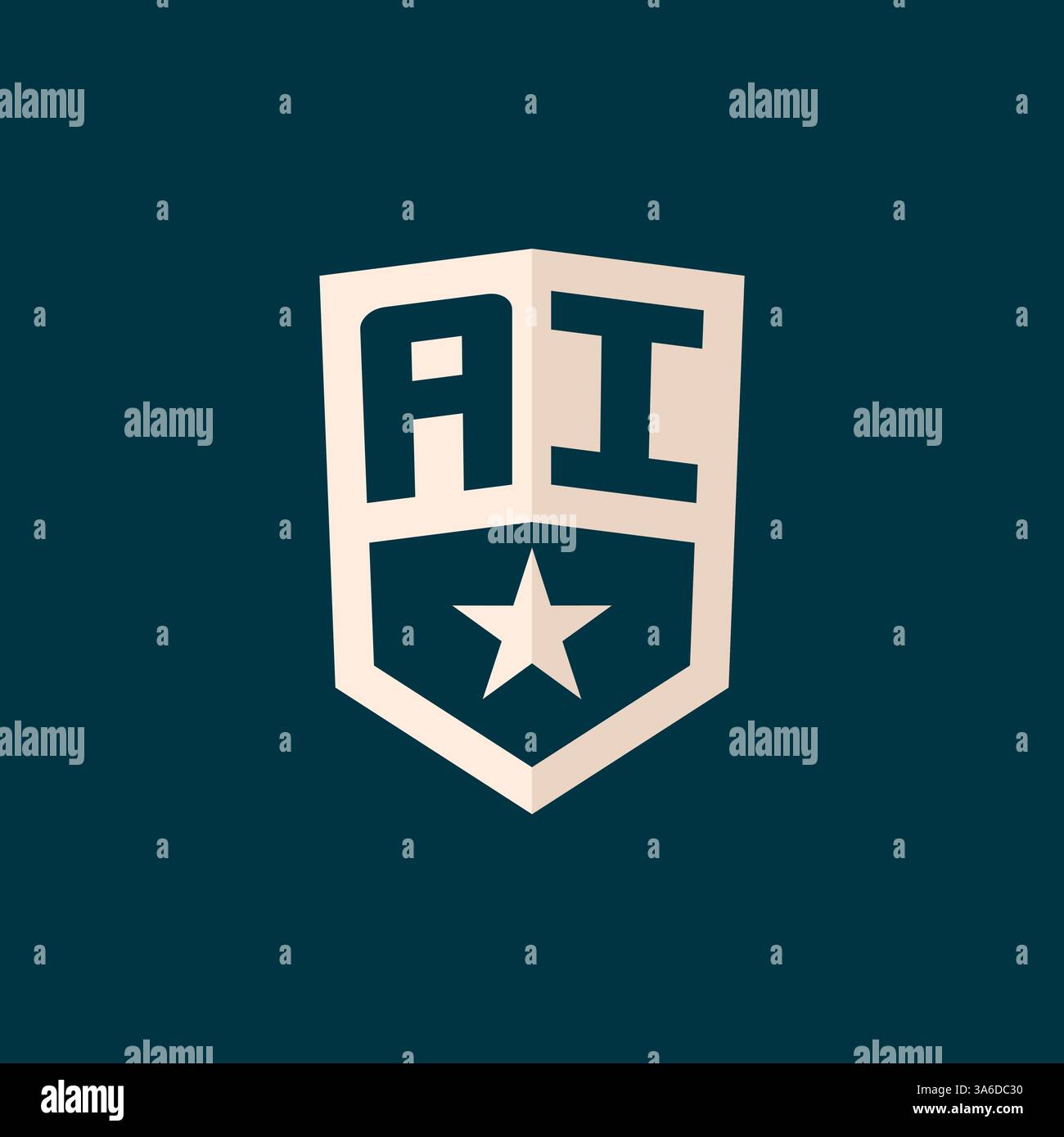 Initial AI logo star shield symbol with simple design vector graphic Stock Vector Image & Art ...