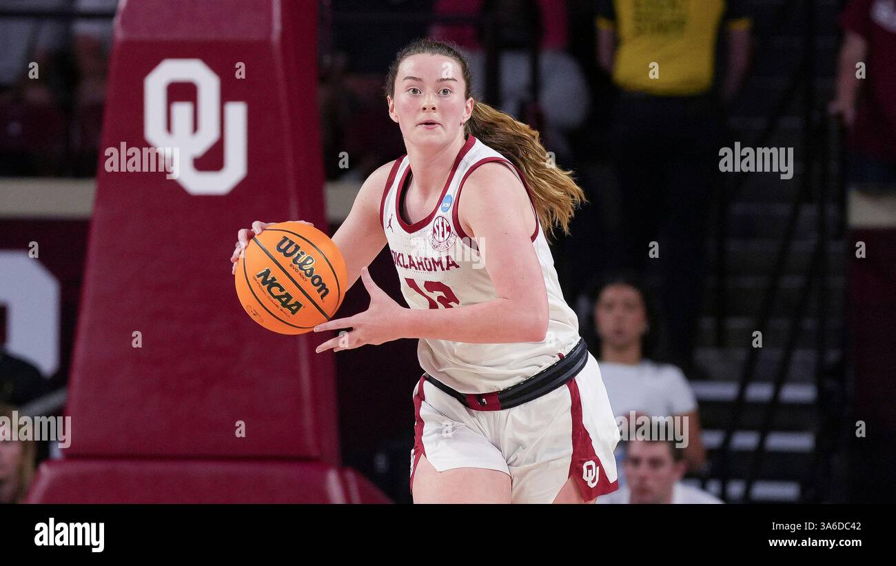 Oklahoma guard Payton Verhulst pushes down the court during the second ...