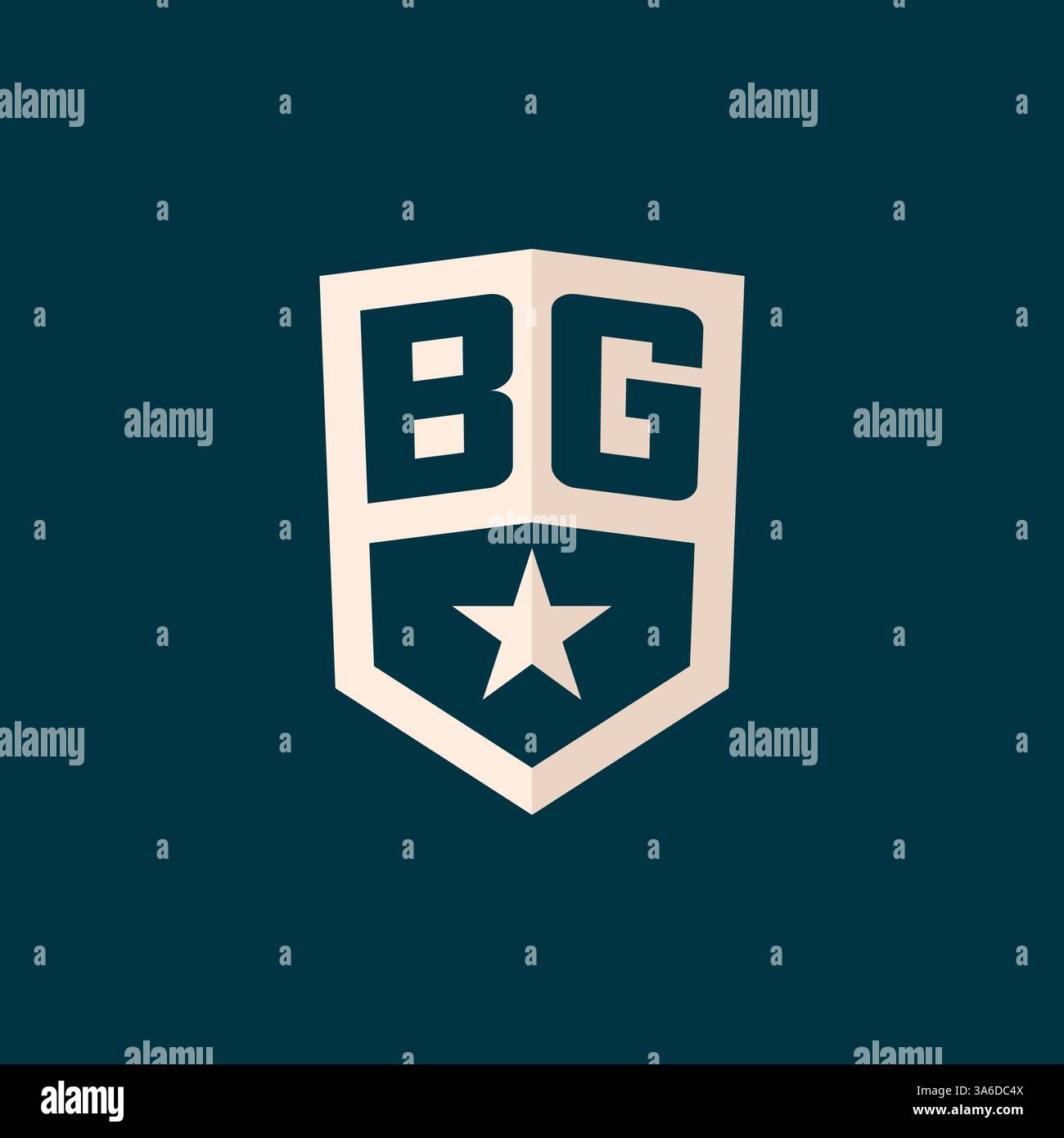 Initial BG logo star shield symbol with simple design vector graphic ...