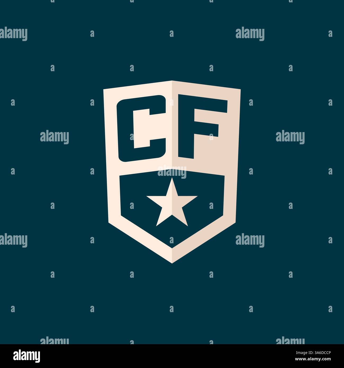 Initial CF logo star shield symbol with simple design vector graphic ...