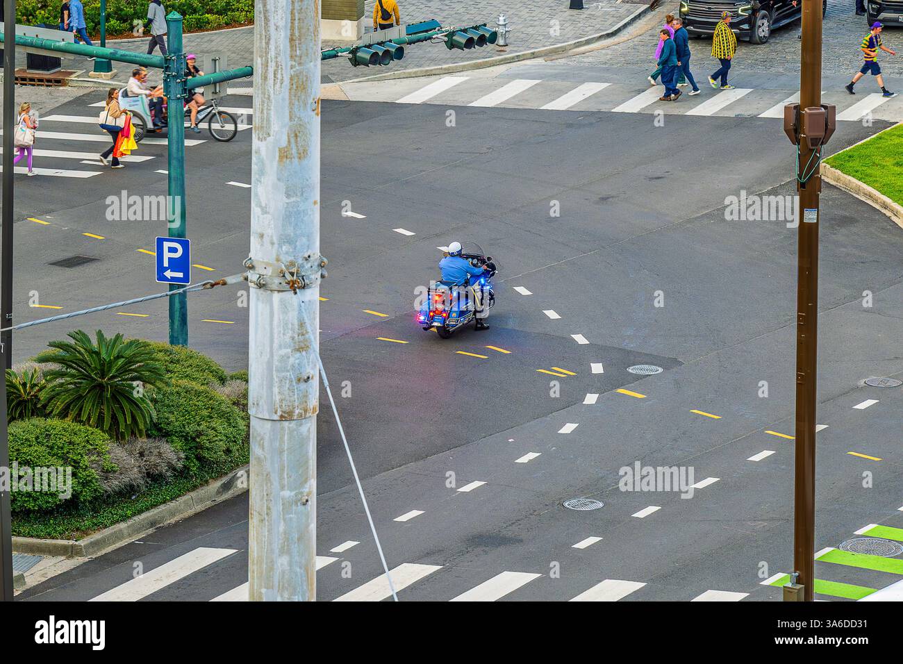 New Orleans, Louisiana USA Feb. 28, 2025 Police motorcycle Harley ...