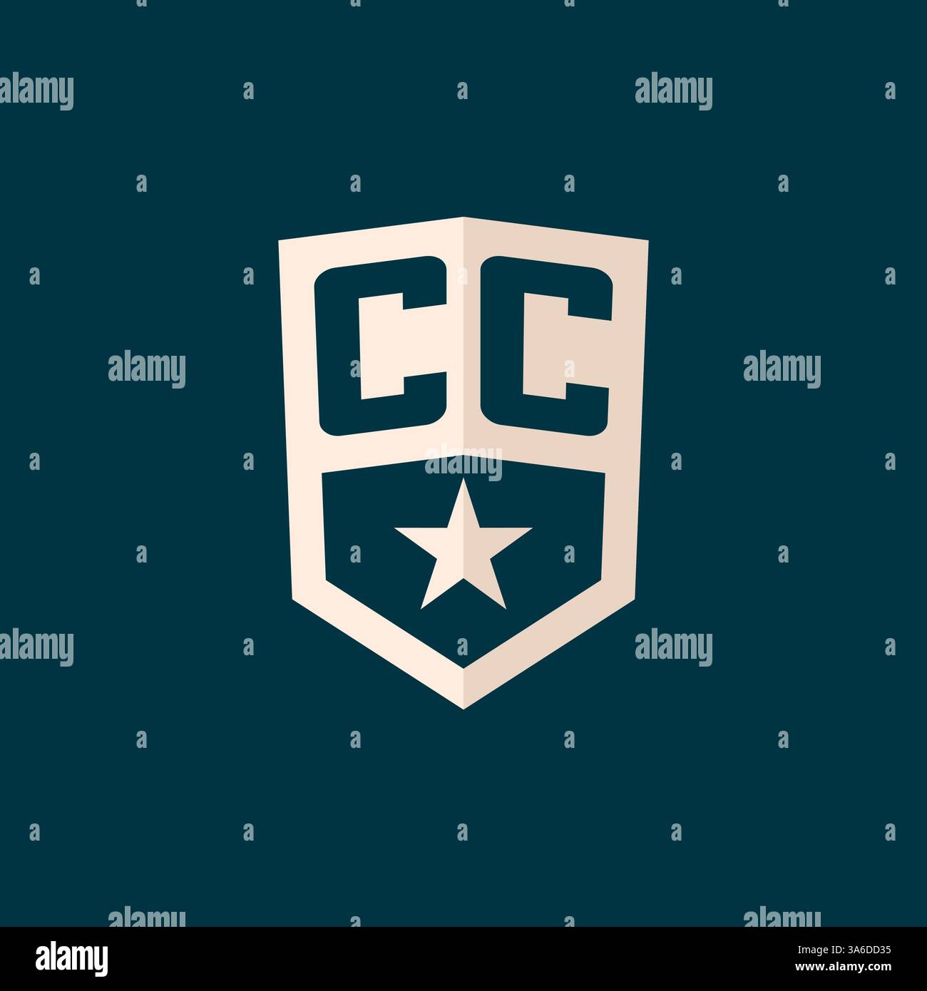 Initial CC logo star shield symbol with simple design vector graphic ...