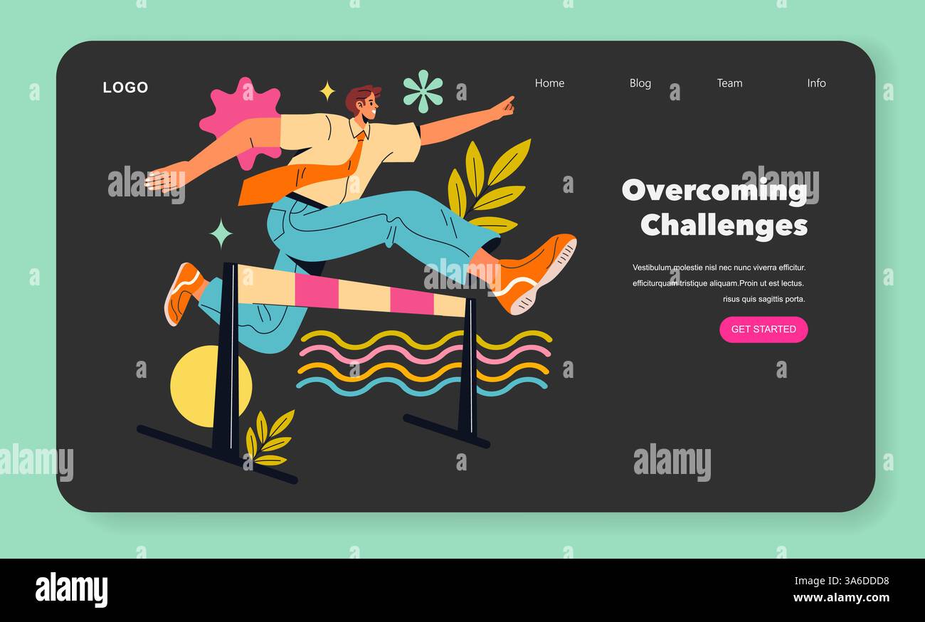 Workflow illustration about overcoming challenges in professional development. The image ...