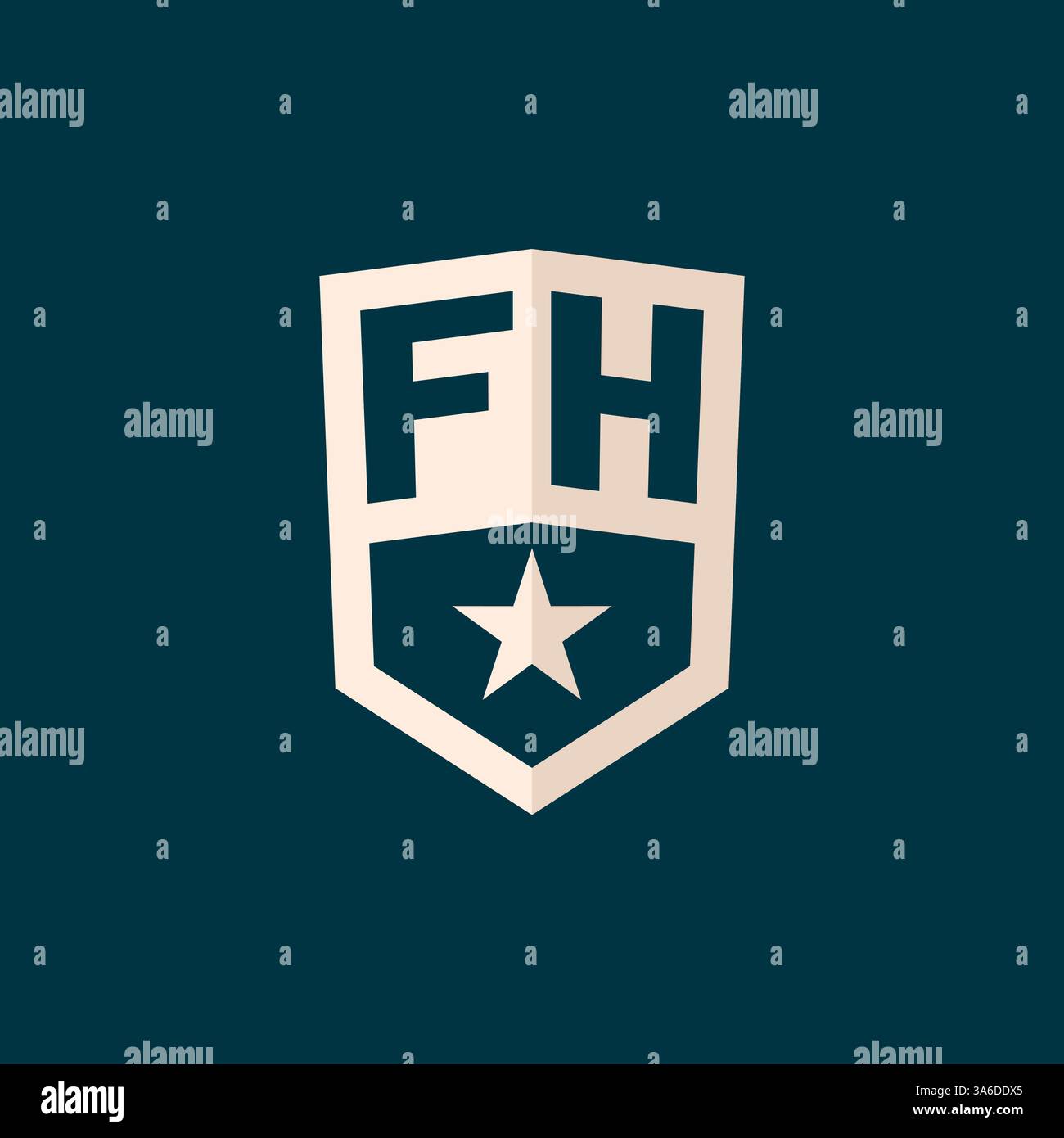 Initial FH logo star shield symbol with simple design vector graphic ...