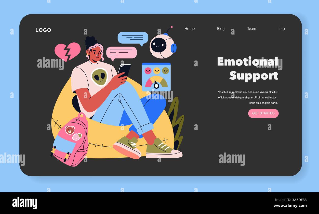 AI co-parenting concept. Visual representation of emotional support ...