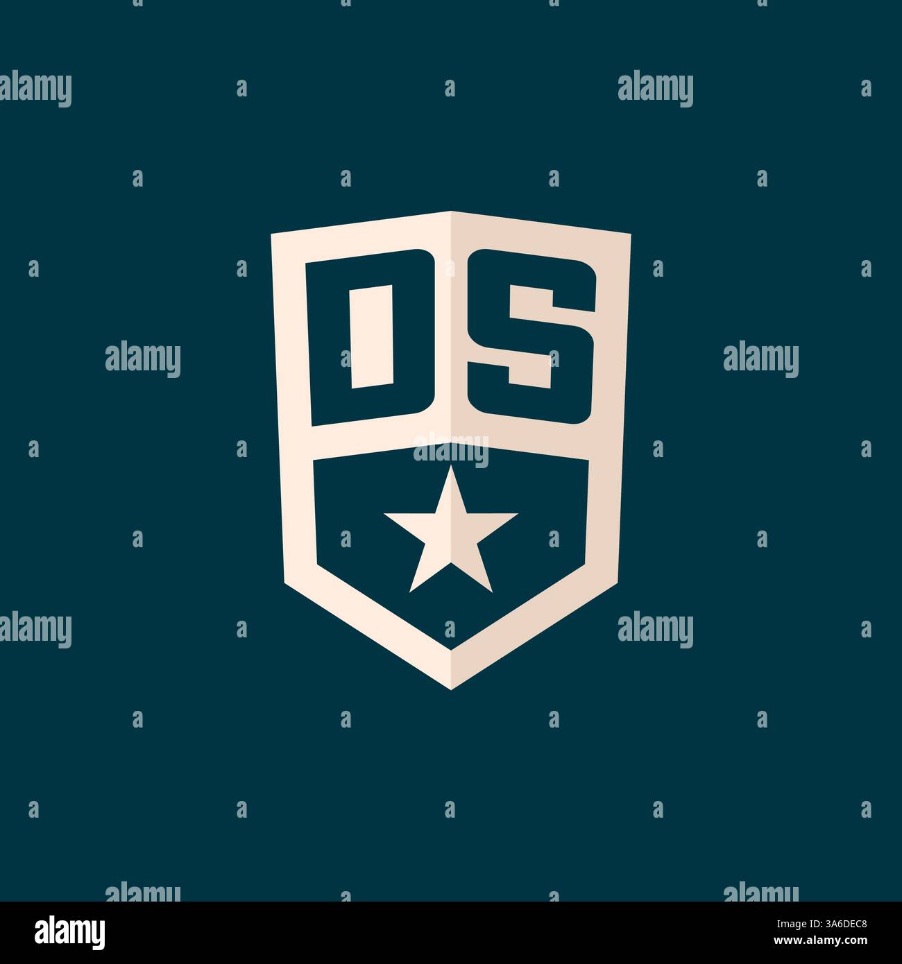 Initial DS logo star shield symbol with simple design vector graphic ...