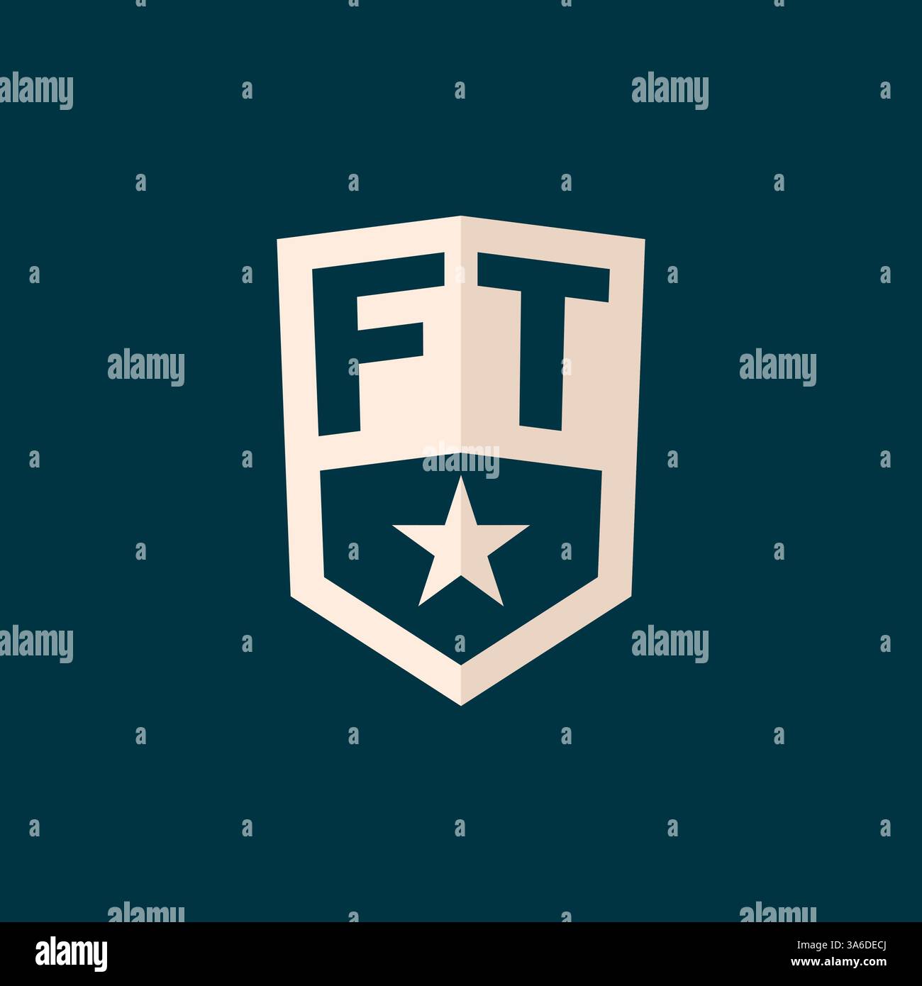 Initial FT logo star shield symbol with simple design vector graphic ...