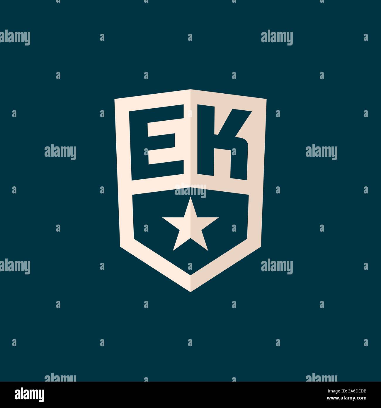 Initial EK logo star shield symbol with simple design vector graphic Stock Vector Image & Art ...