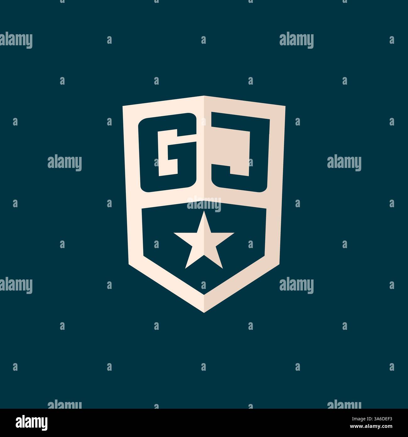 Initial GJ logo star shield symbol with simple design vector graphic Stock Vector Image & Art ...