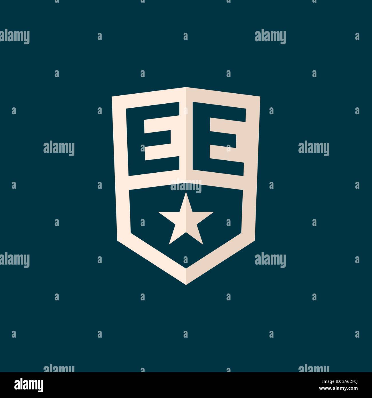 Initial EE logo star shield symbol with simple design vector graphic ...