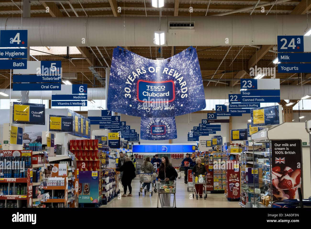 Tesco extra 30 years of rewards Stock Photo - Alamy