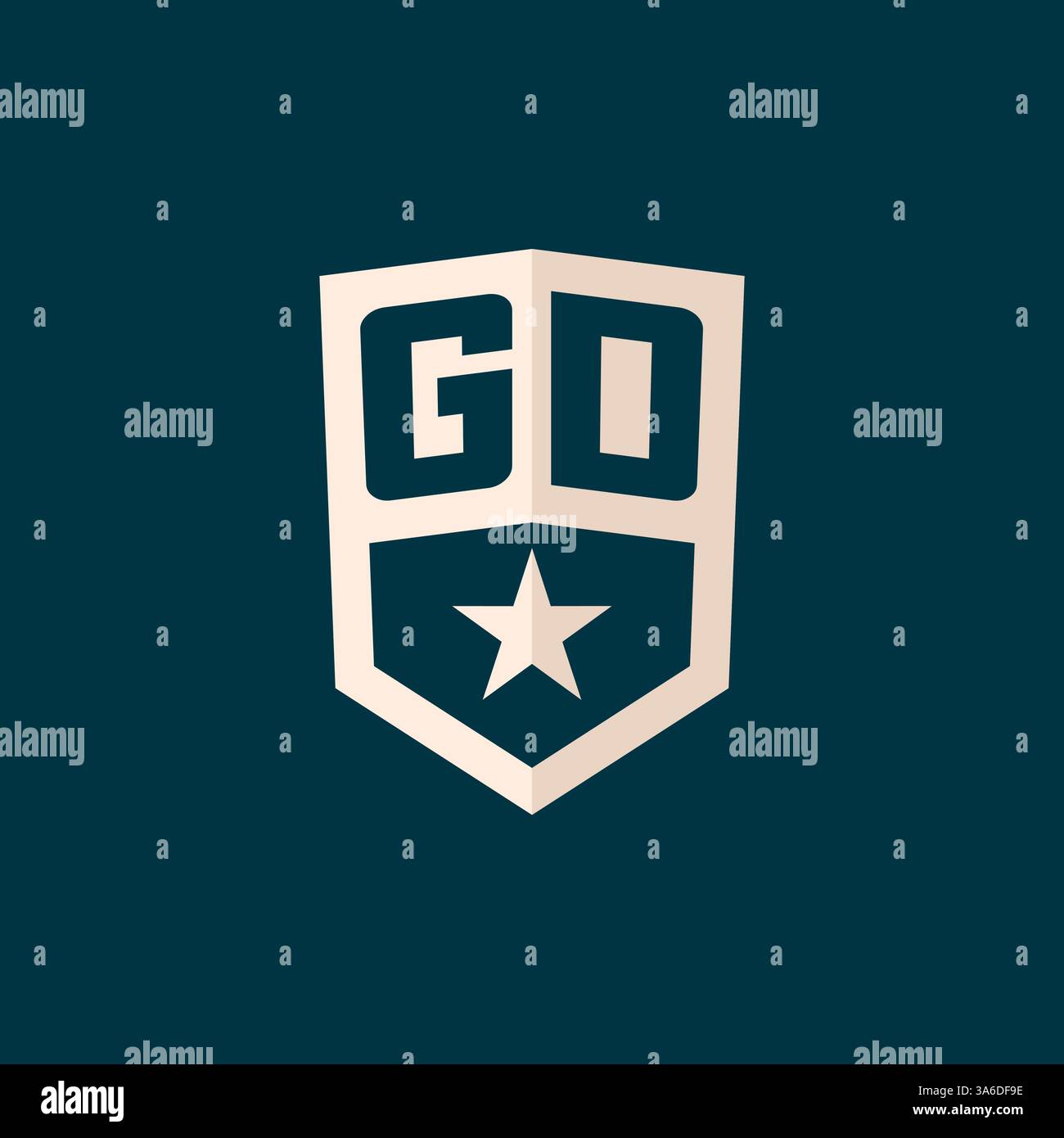 Initial GD logo star shield symbol with simple design vector graphic ...