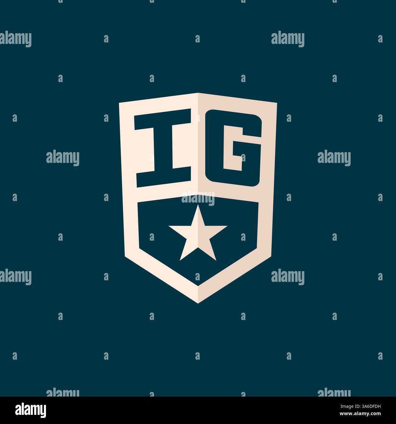 Initial IG logo star shield symbol with simple design vector graphic ...