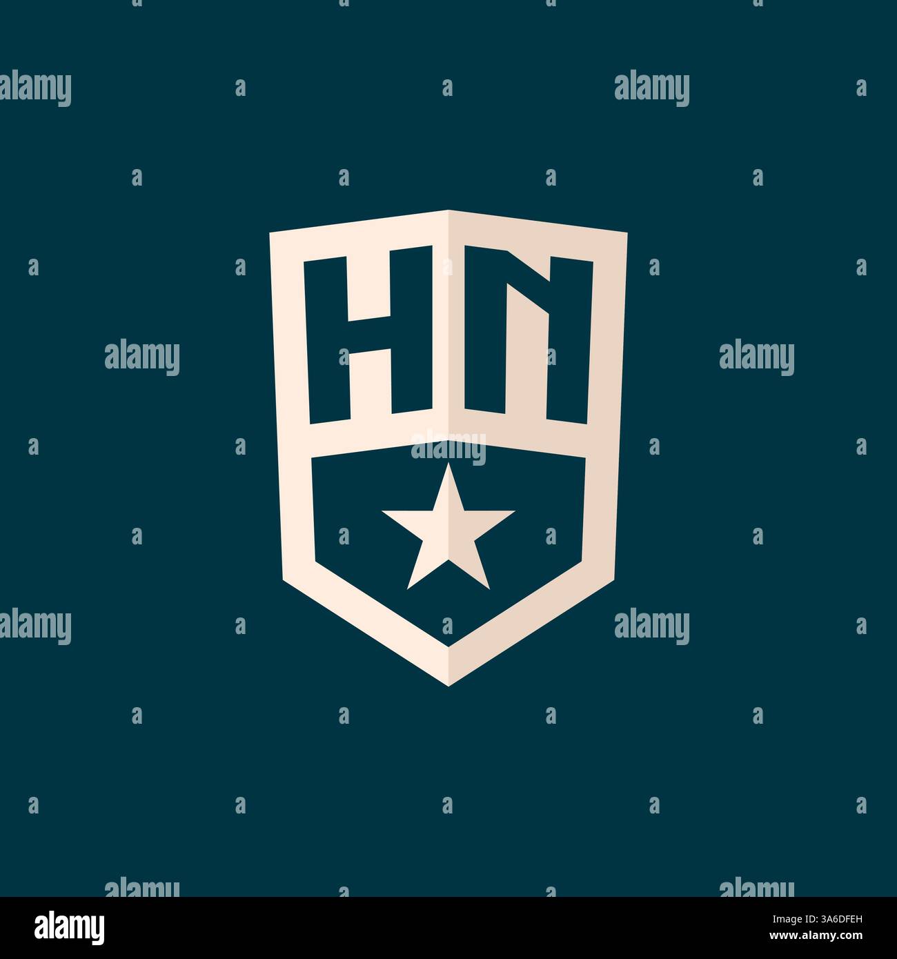 Initial HN logo star shield symbol with simple design vector graphic ...