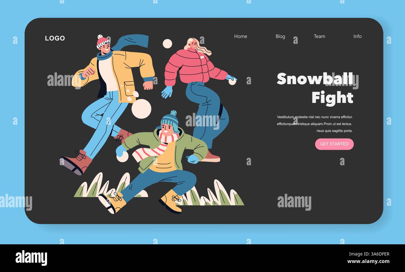 Snowball fight girls Stock Vector Images - Alamy