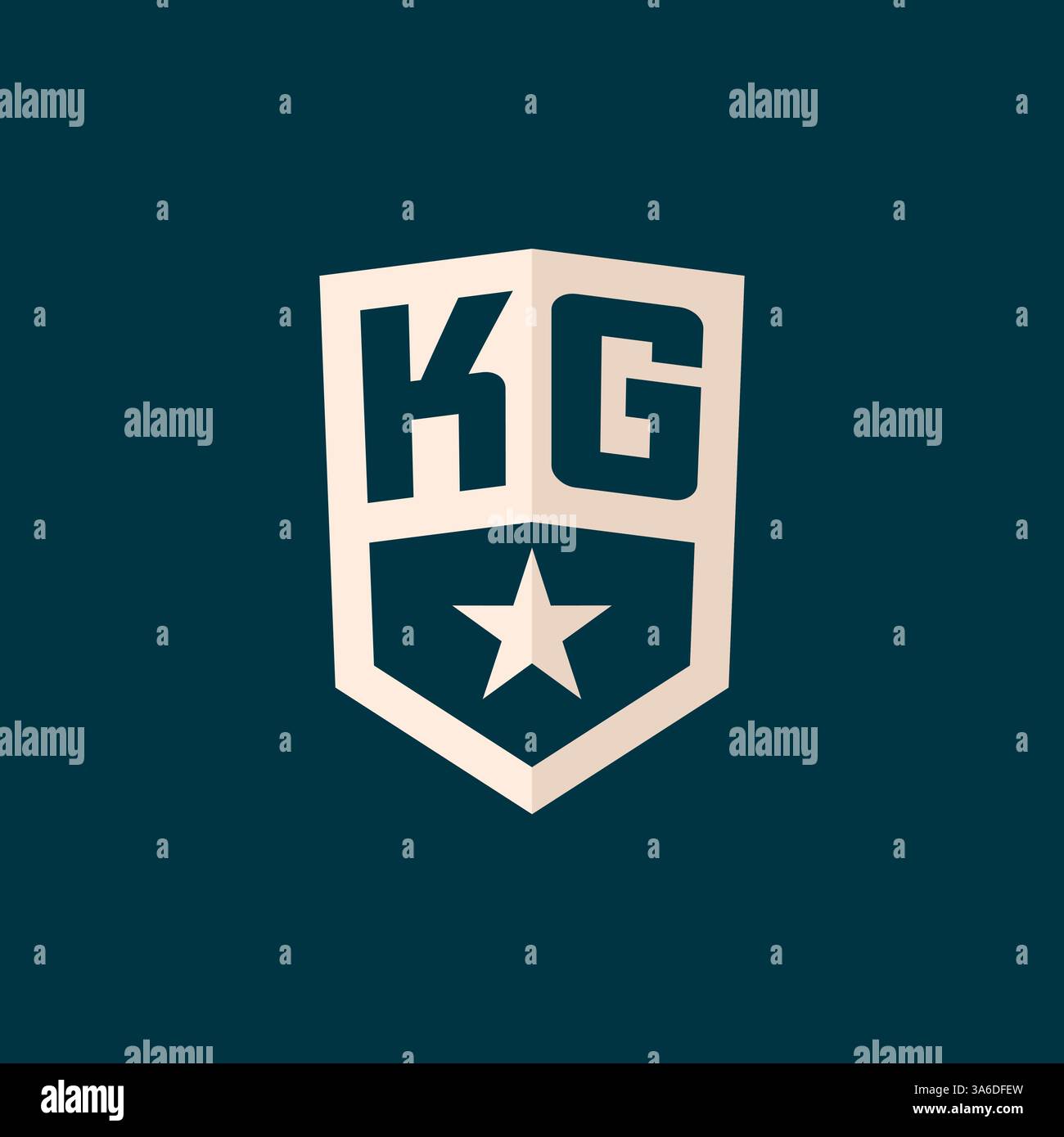 Initial KG logo star shield symbol with simple design vector graphic ...