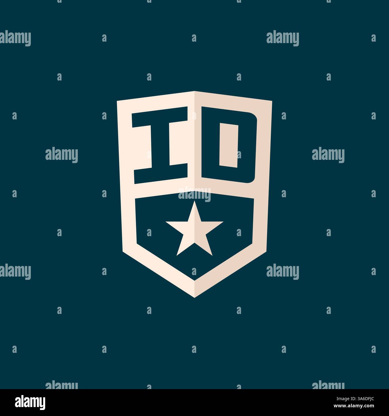Initial ID logo star shield symbol with simple design vector graphic ...