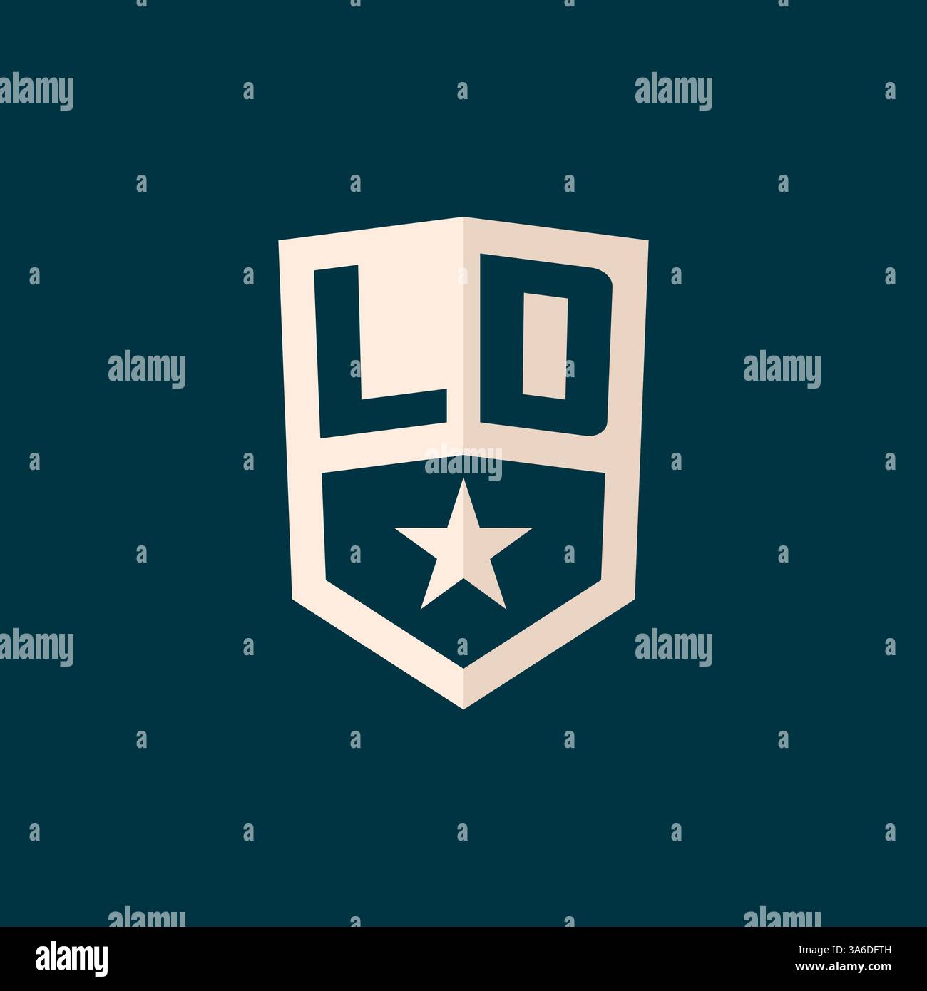 Initial LD logo star shield symbol with simple design vector graphic ...