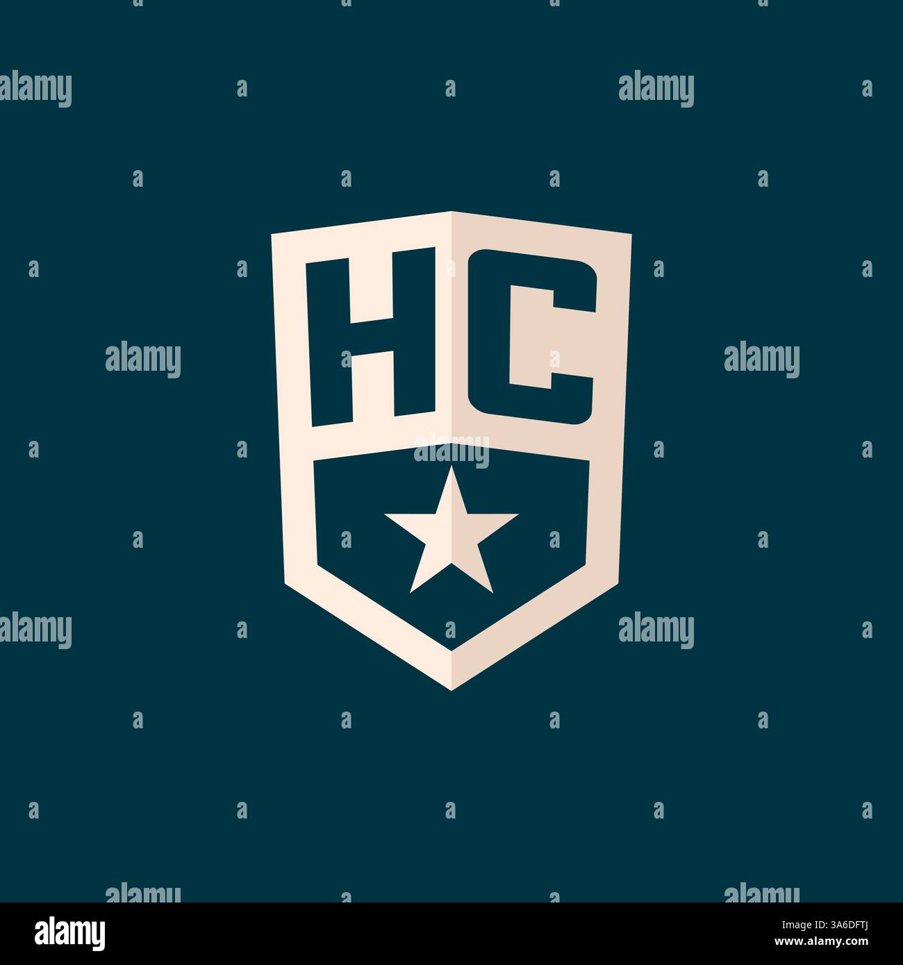 Initial HC logo star shield symbol with simple design vector graphic ...