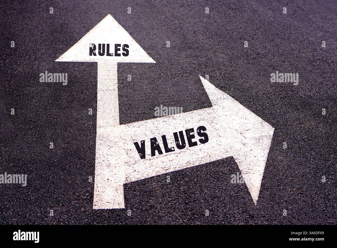 rules and values. dichotomy between two concepts represented with arrows indicating different ...