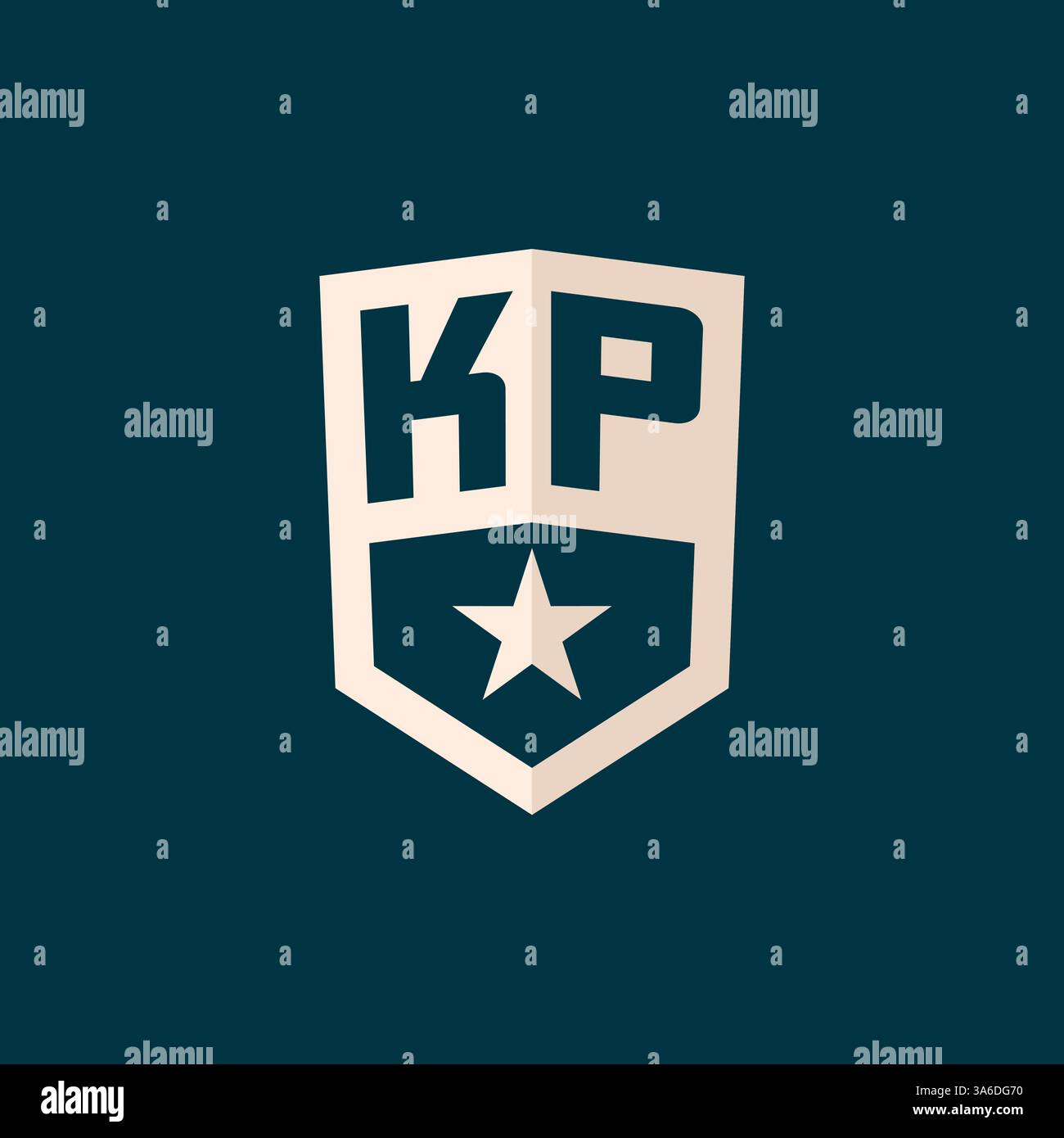 Initial KP logo star shield symbol with simple design vector graphic ...