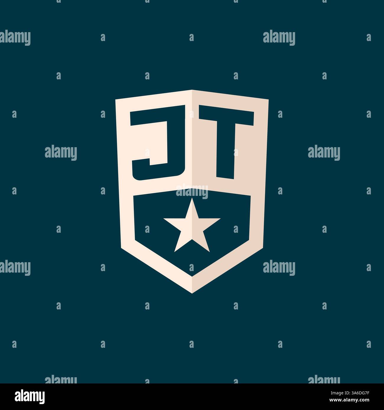 Initial JT logo star shield symbol with simple design vector graphic Stock Vector Image & Art ...