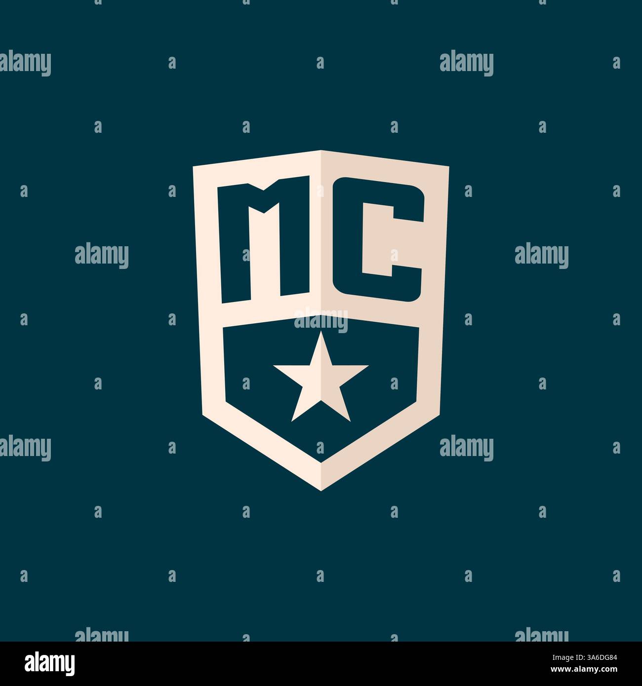 Initial MC logo star shield symbol with simple design vector graphic Stock Vector Image & Art ...