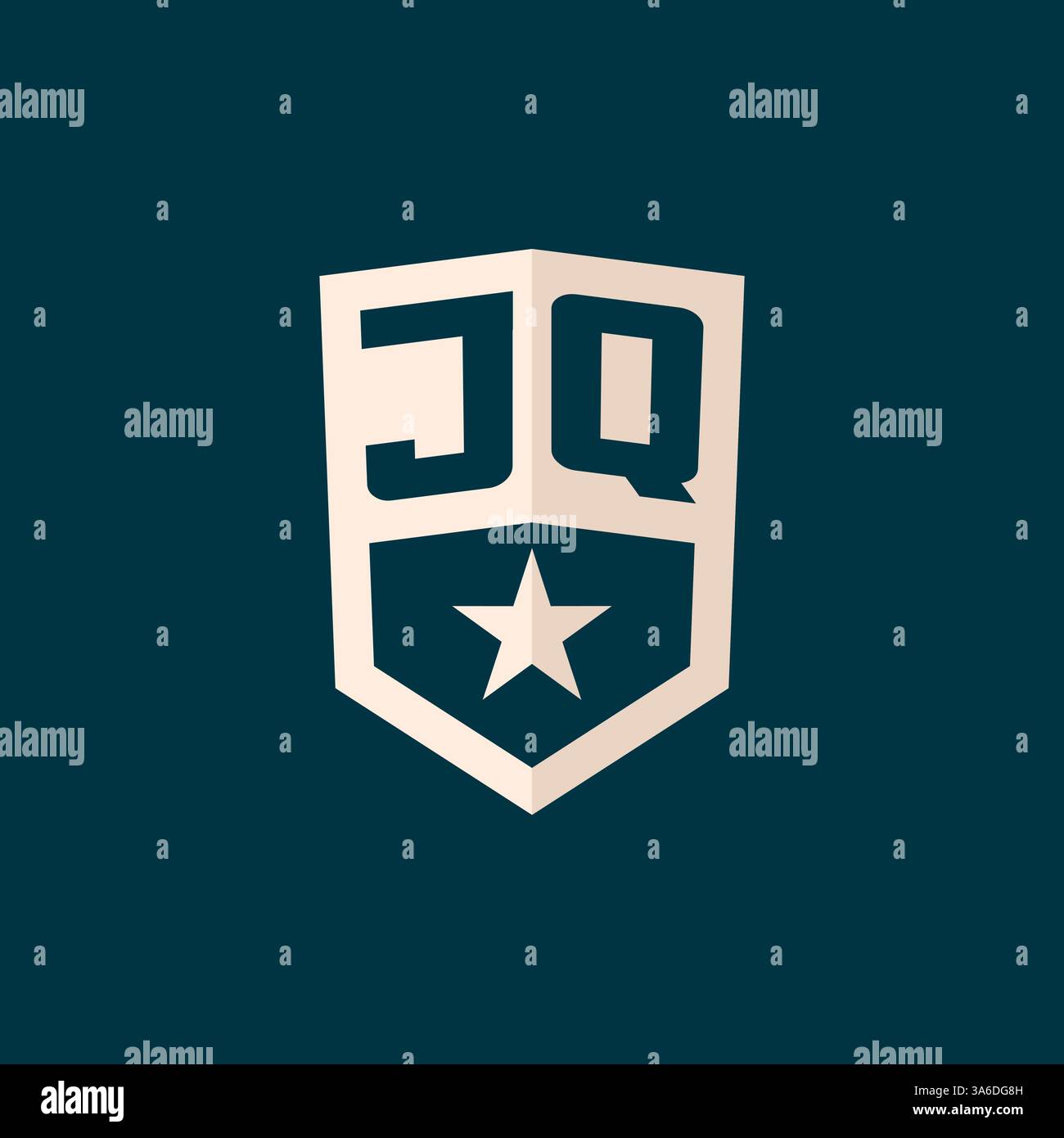 Initial JQ logo star shield symbol with simple design vector graphic ...