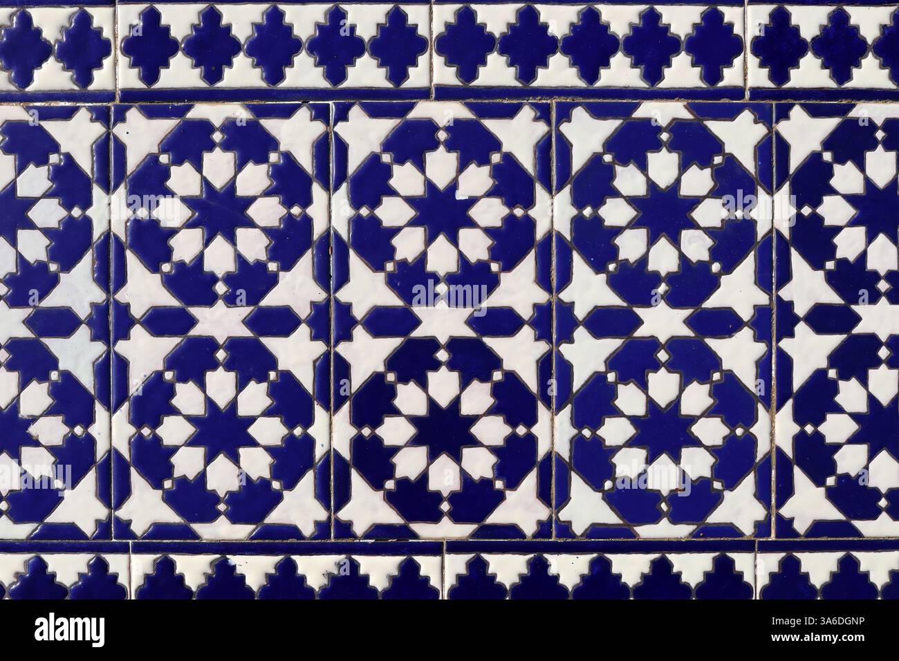 Traditional Spanish ceramic tiles for outdoor decoration, blue and ...