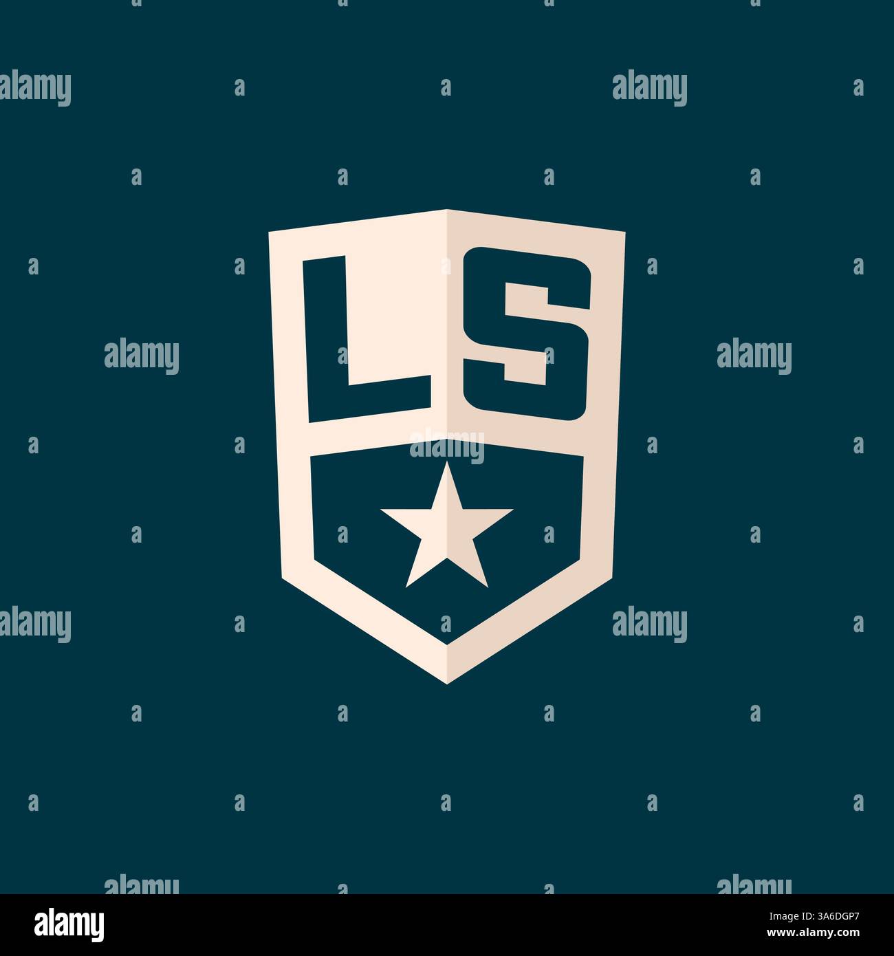 Initial LS logo star shield symbol with simple design vector graphic ...