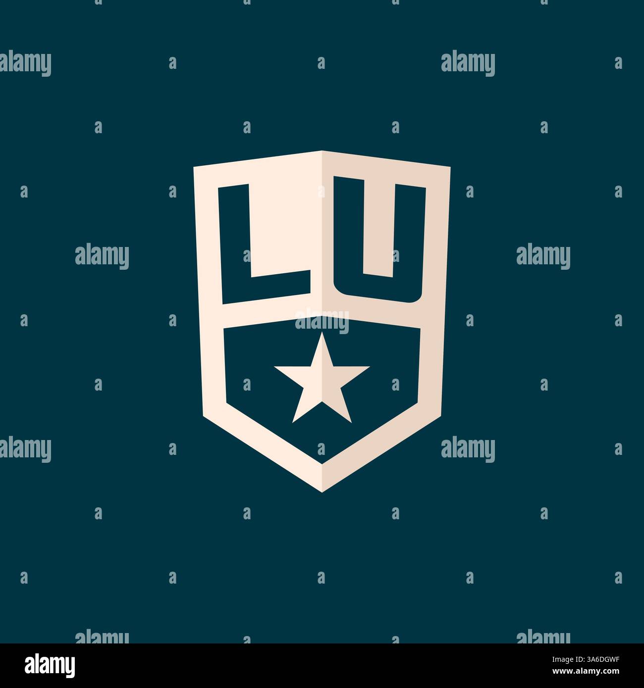 Initial LU logo star shield symbol with simple design vector graphic ...
