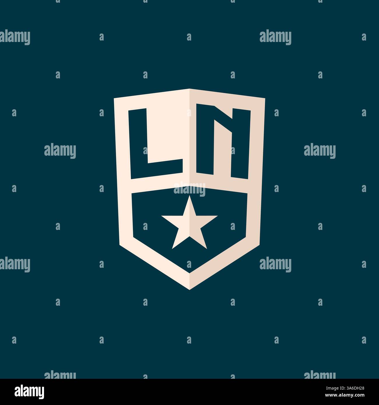 Initial LN logo star shield symbol with simple design vector graphic ...