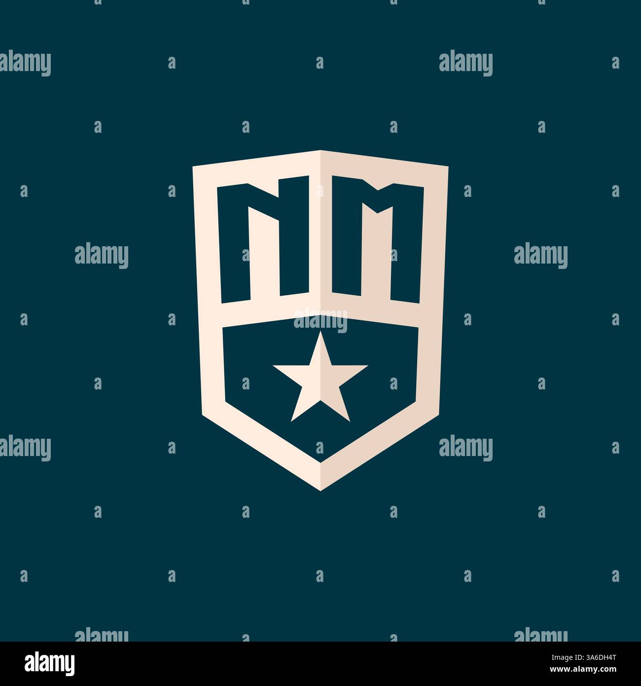 Initial NM logo star shield symbol with simple design vector graphic ...
