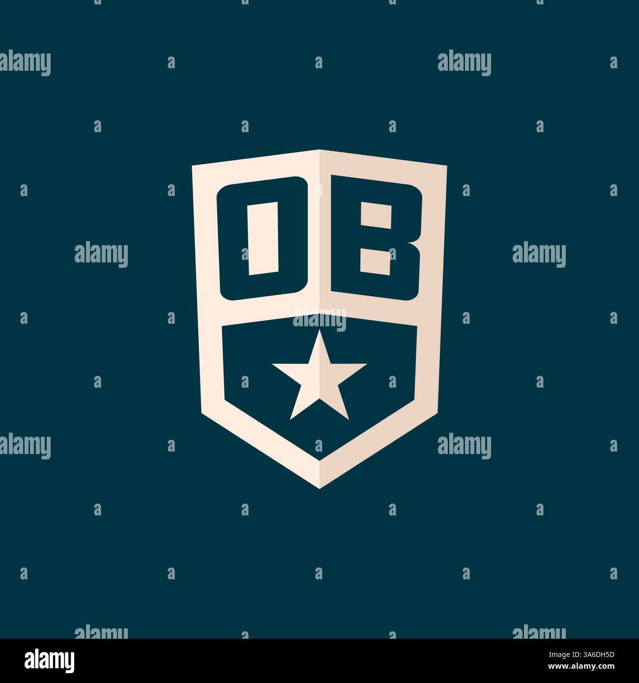 Initial OB logo star shield symbol with simple design vector graphic ...