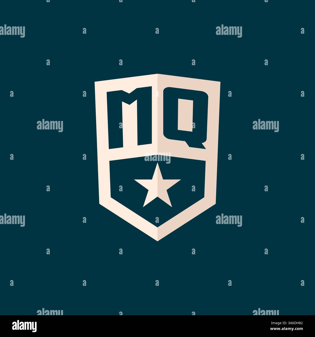 Initial MQ logo star shield symbol with simple design vector graphic ...
