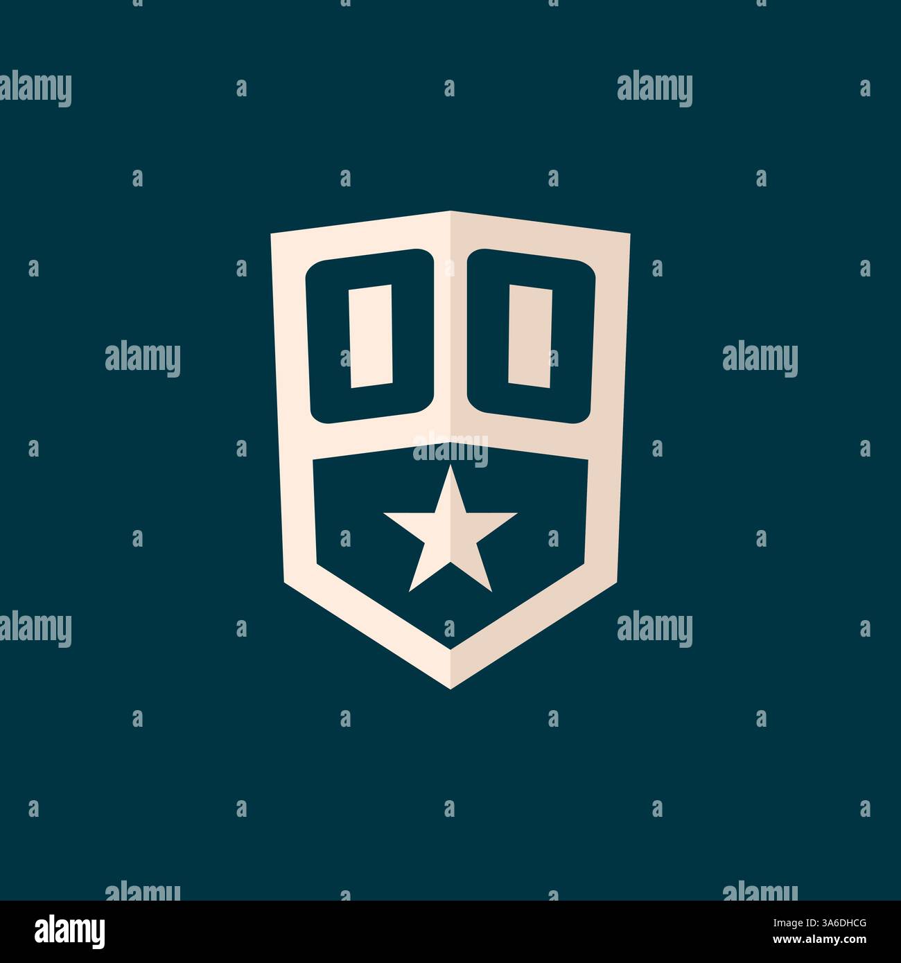 Initial OO logo star shield symbol with simple design vector graphic ...