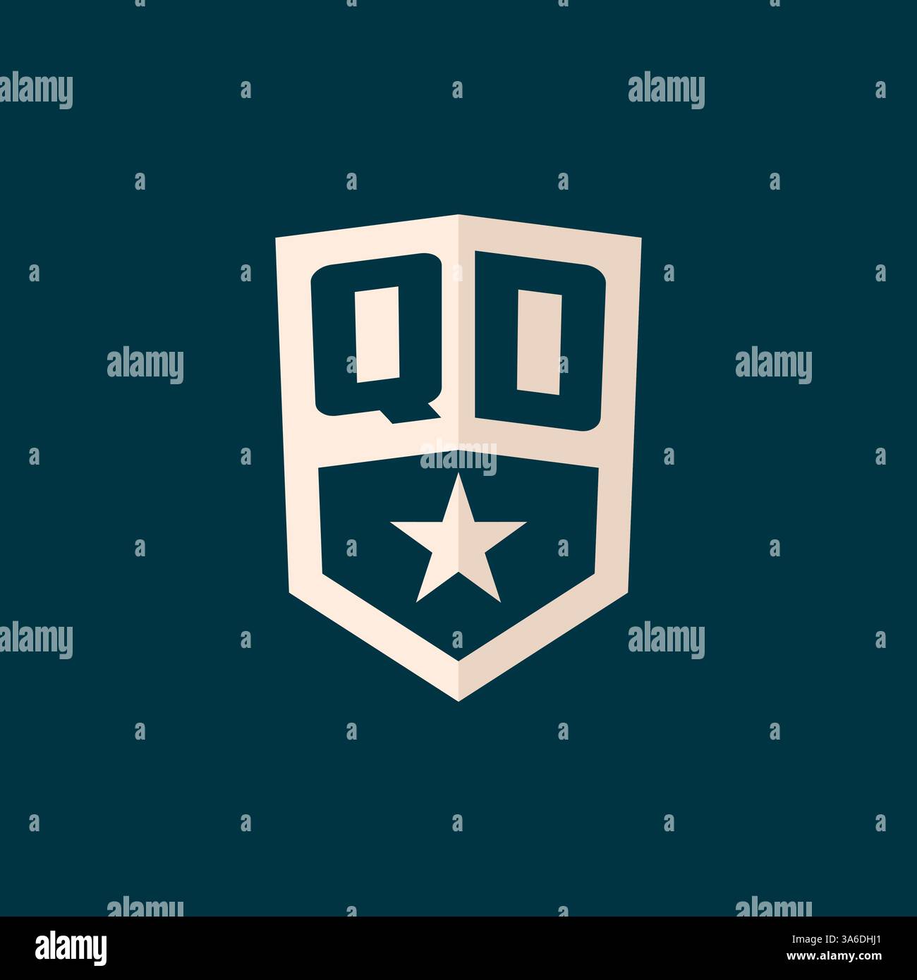 Initial QD logo star shield symbol with simple design vector graphic Stock Vector Image & Art ...