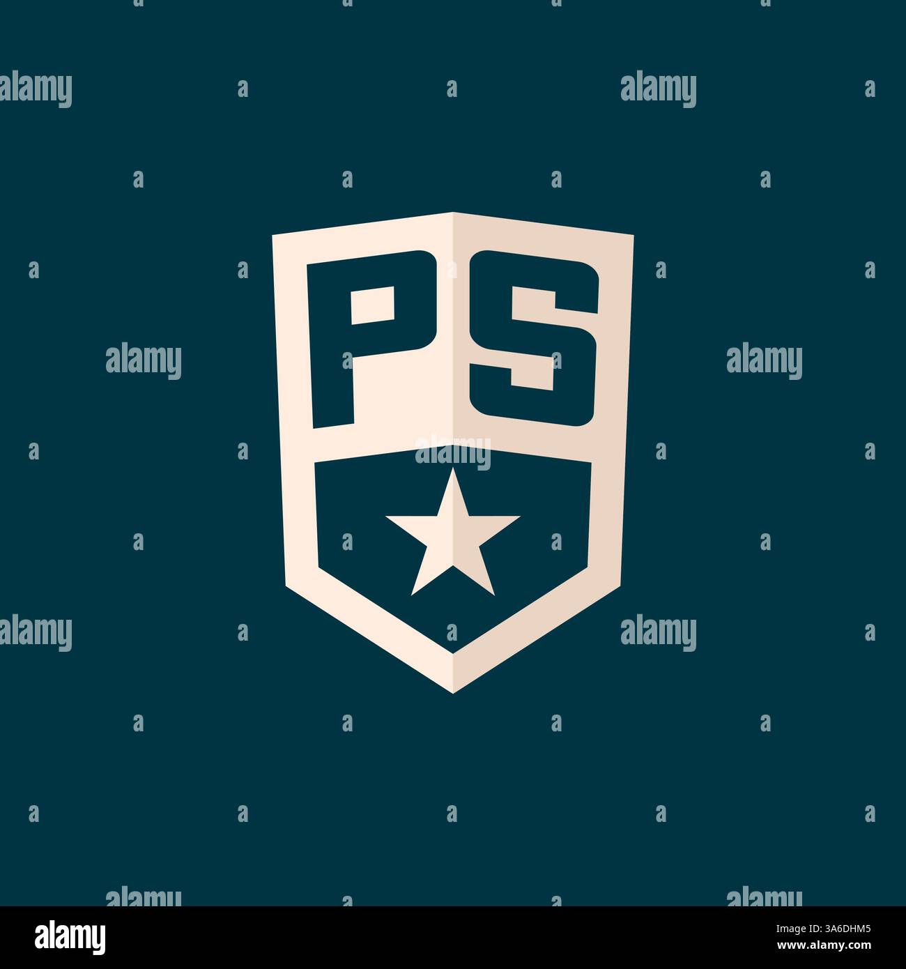 Initial PS logo star shield symbol with simple design vector graphic ...