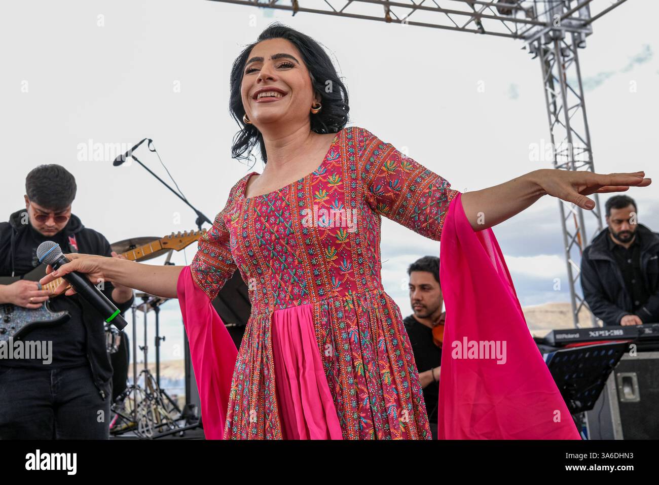 March 20, 2025, Sirnak, Cizre, Turkey: Kurdish artist Rojda entertains ...
